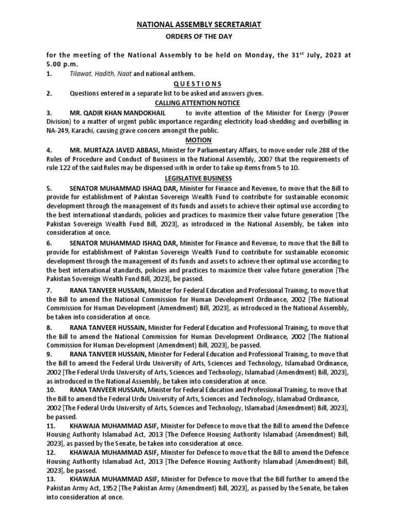 31-07-2023 (Monday) | PDF | Government | Pakistan 31-07-2023 (Monday) | PDF | Government | Pakistan