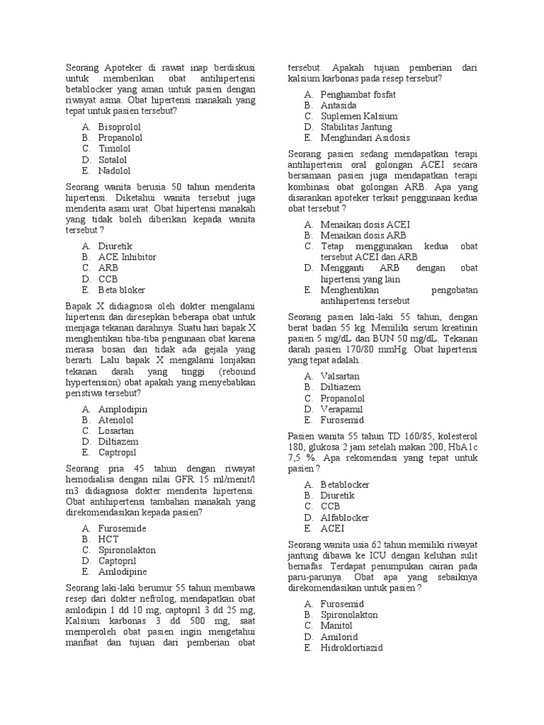Panduan Obat Hipertensi dan Kondisi Terkait | PDF | Kesehatan Holistik ...