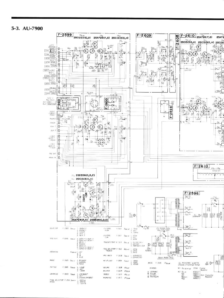 Sansui Au7900 Integrated Amplifier Schematic | PDF