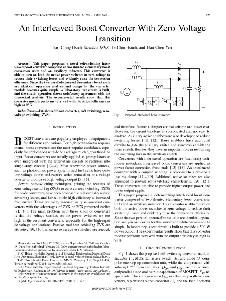 An Interleaved Boost Converter | PDF