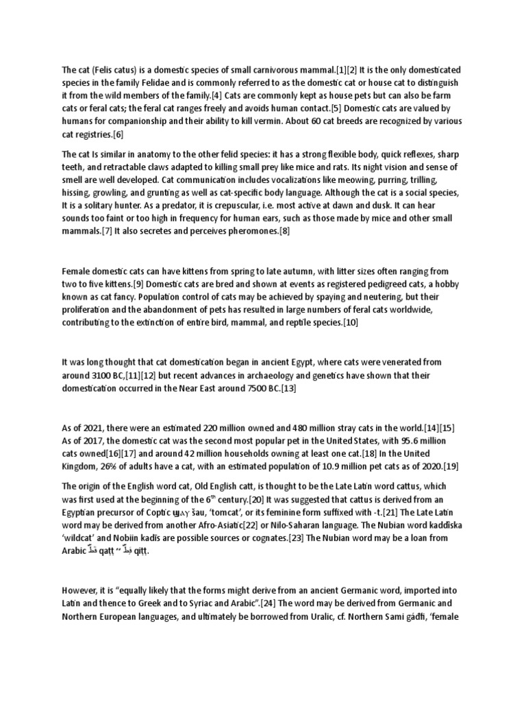 Cat | PDF | Cats | Felids