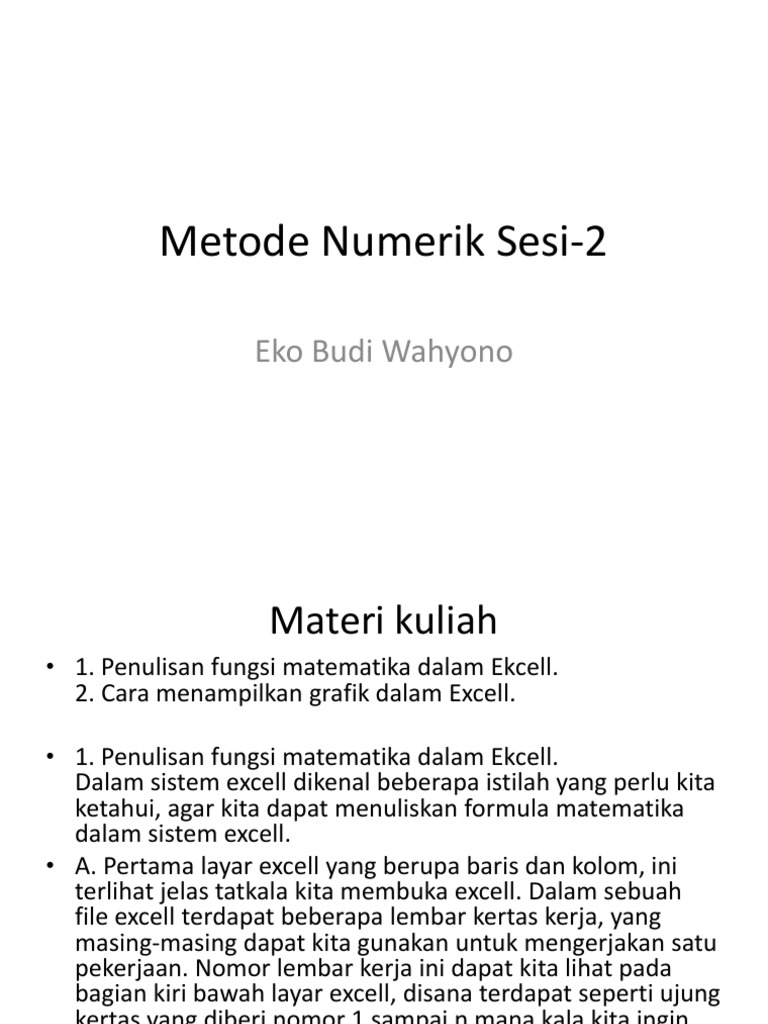 Metode Numerik Sesi-2-Dikonversi | PDF | Metode & Bahan Ajar