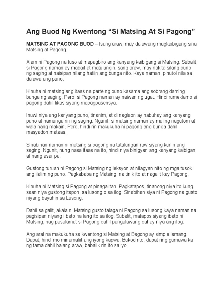 Ang Buod NG Kwentong | PDF