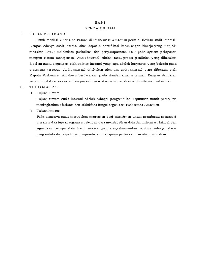 Laporan Hasil Audit Internal | PDF