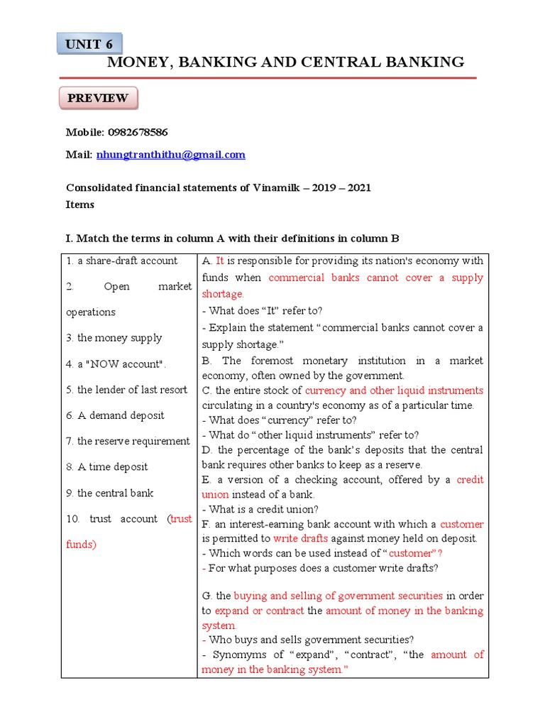 Unit 6 Money and Banking | PDF