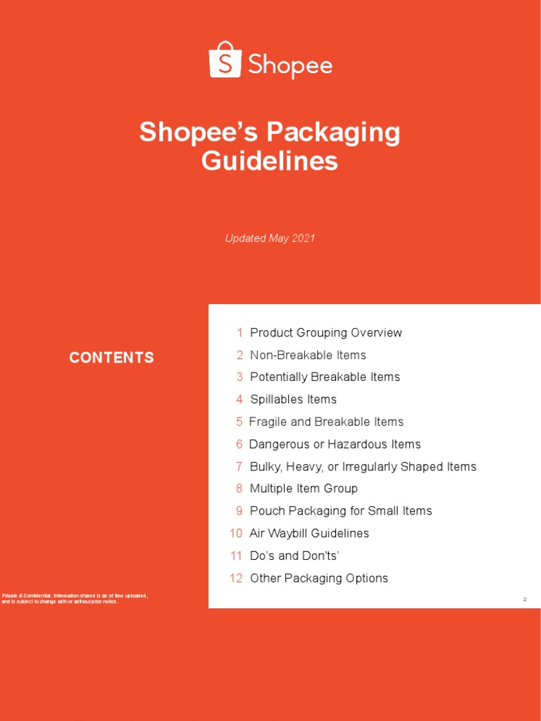 Shopee's Packaging Guidelines | PDF