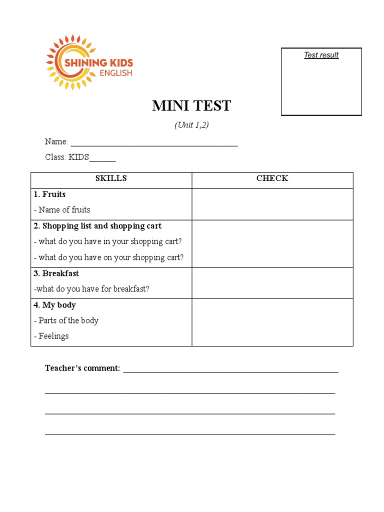 Speaking Test Unit 1, 2.Docx - Google Tài Liệu | PDF