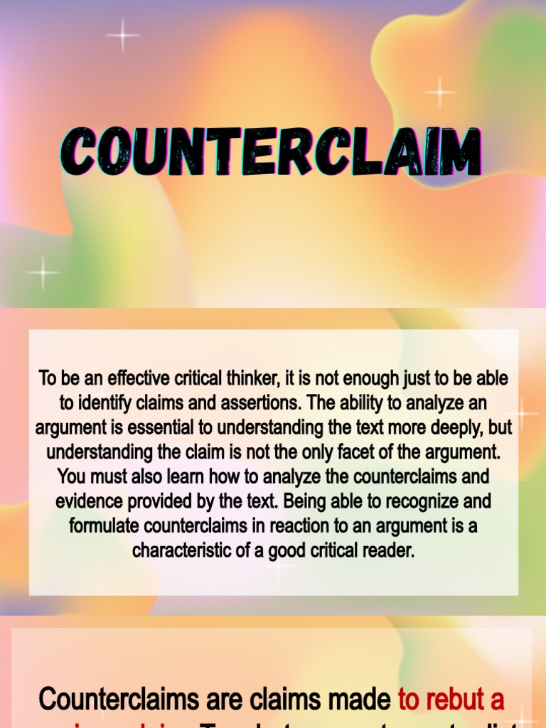 Counterclaim | PDF | Reason | Argument
