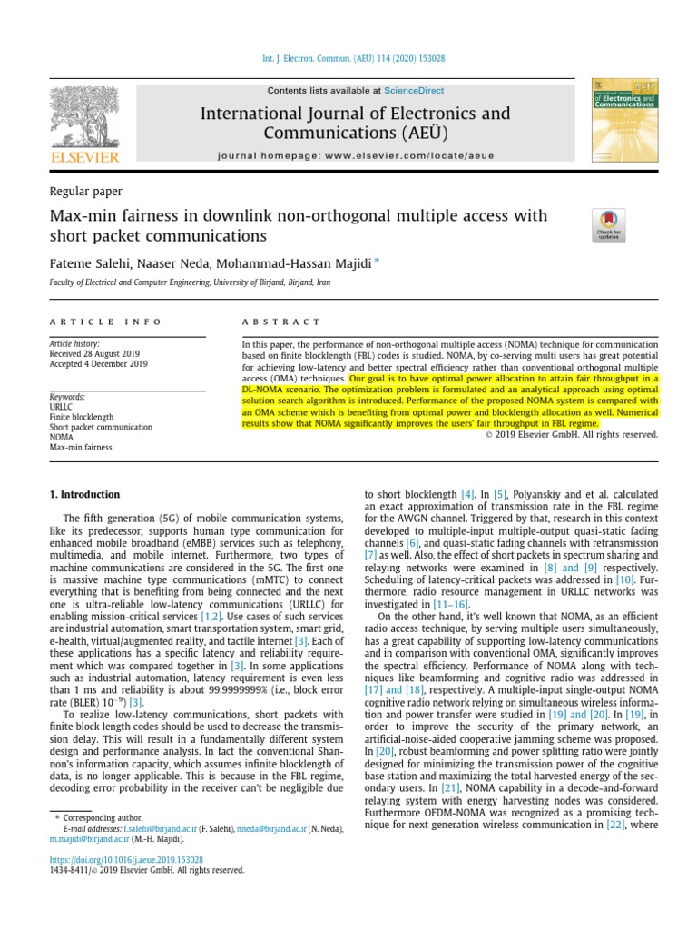 1.max-Min Fairness in Downlink Non-Orthogonal Multiple Access With ... 1.max-Min Fairness in Downlink Non-Orthogonal Multiple Access With ...