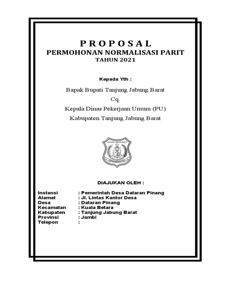 Proposal Normalisasi Parit 2021 | PDF
