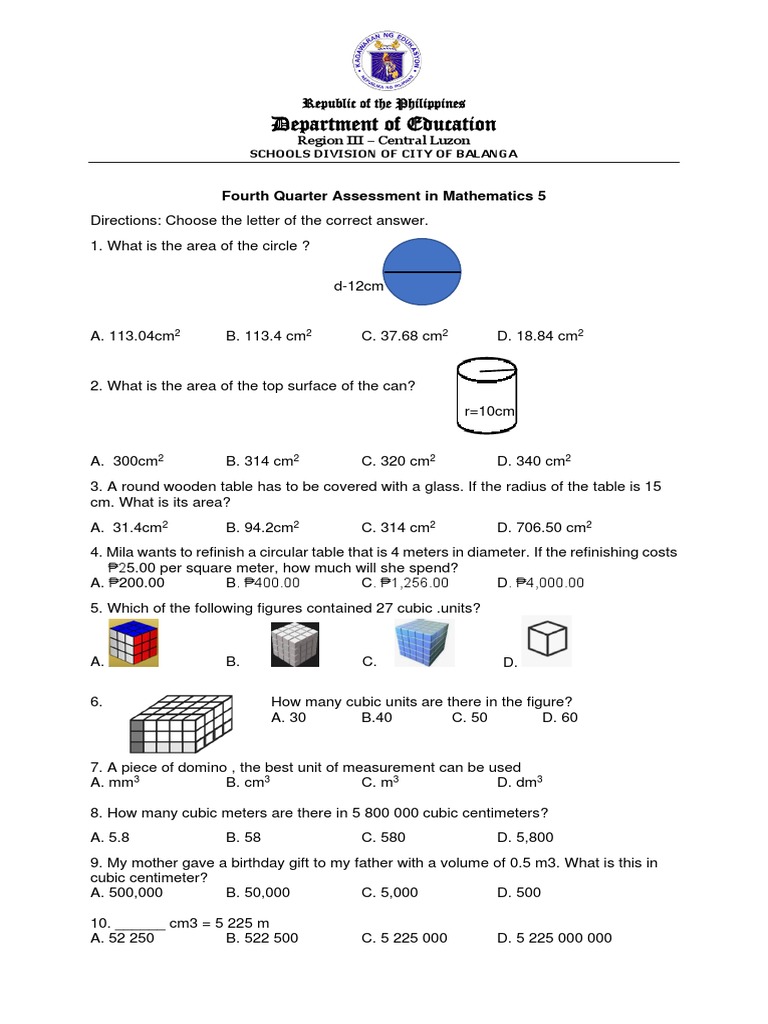 Math 5 Q4 | PDF | Teaching Methods & Materials