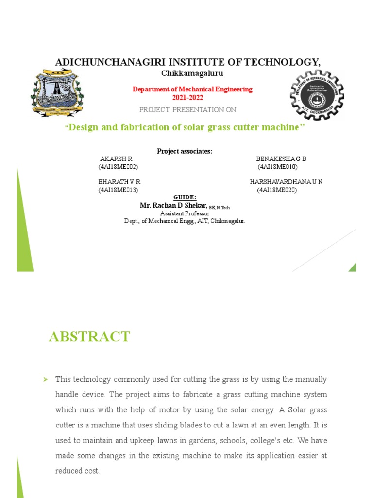 Solar Grass Cutter | PDF