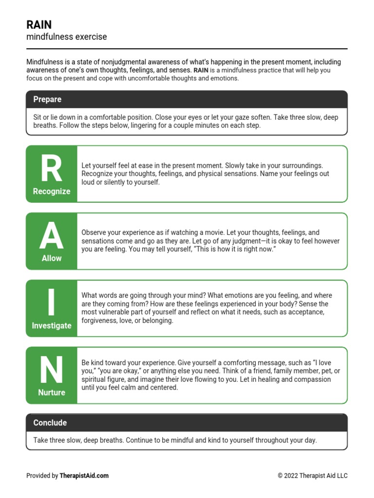 Rain Mindfulness Technique | PDF