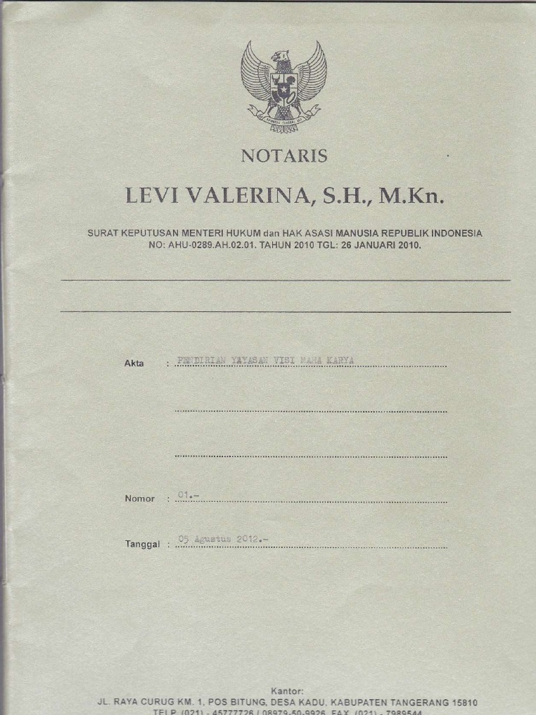 COntoh Aktee - Pendirian | PDF