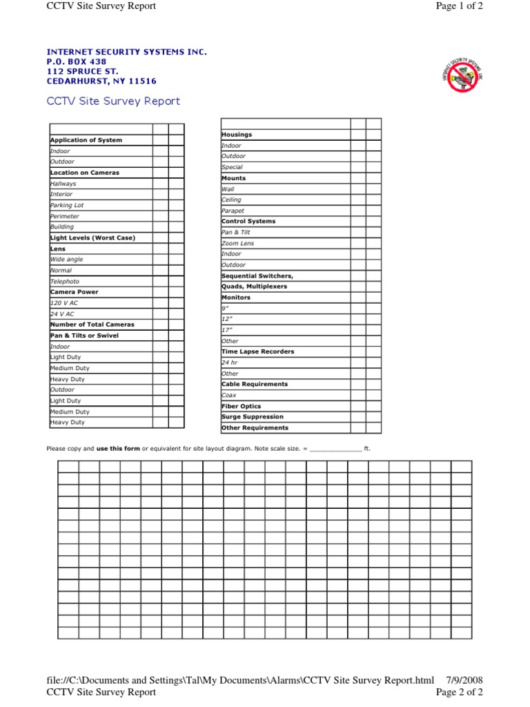 CCTV Site Survey Report Template | PDF