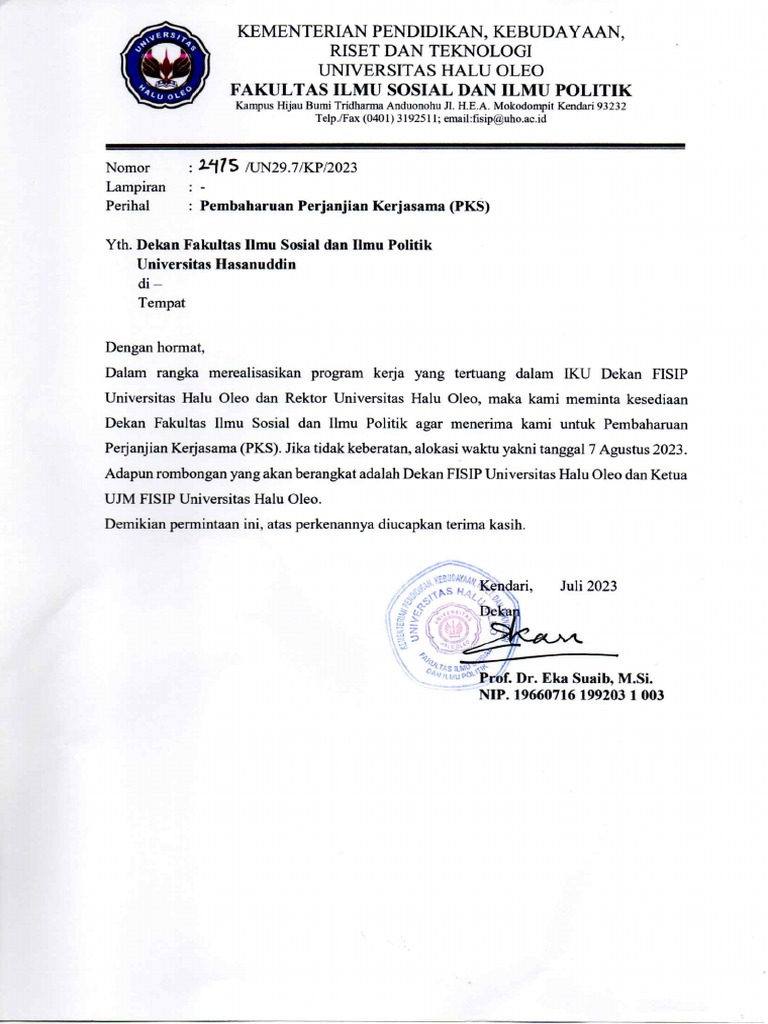 Pembaharuan Perjanjian Kerjasama (PKS) | PDF