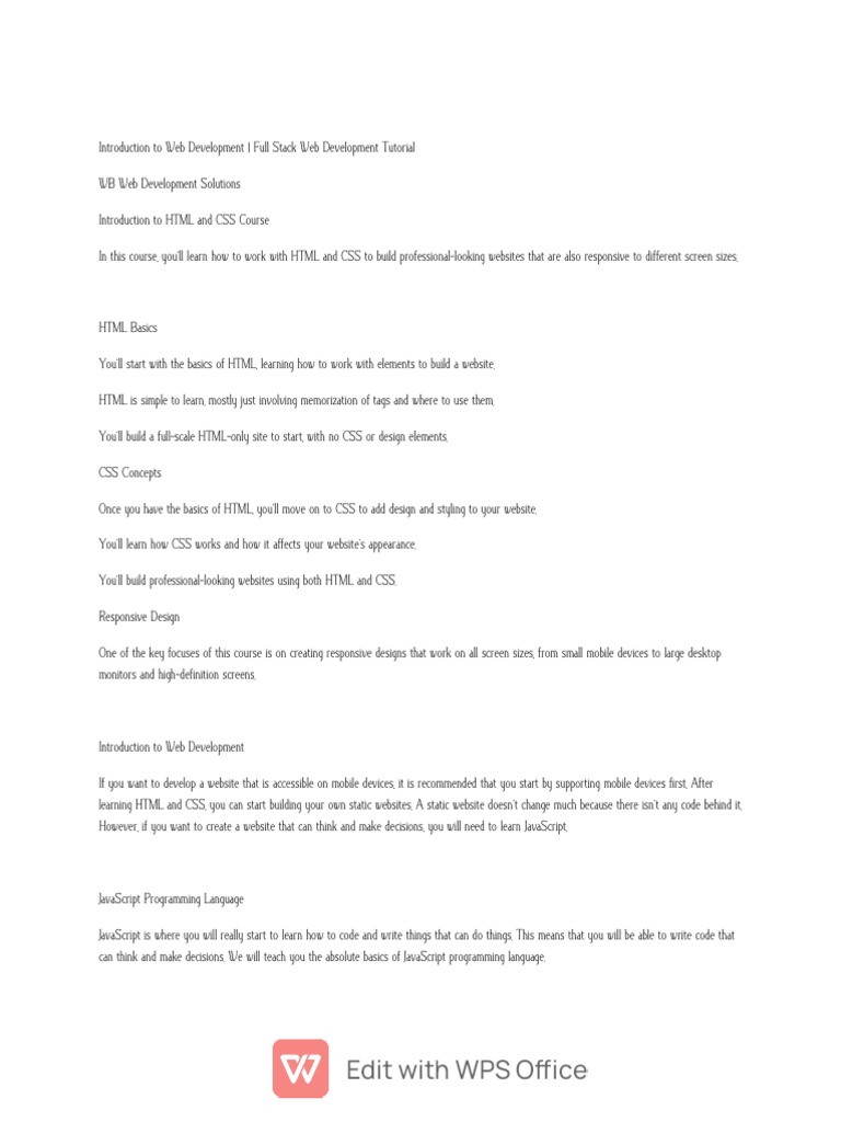 Introduction of Web Development | PDF