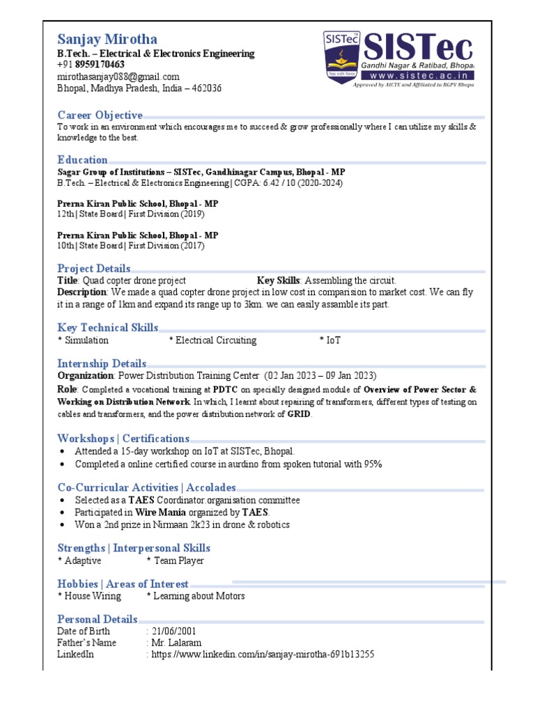 Sanjay New Resume | PDF | Business | Computers