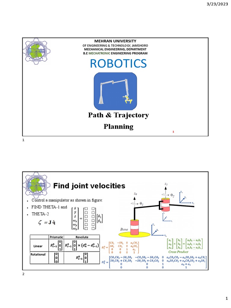 10 Robotics 19MTE Path and Trajectory Planning | PDF | Science ...