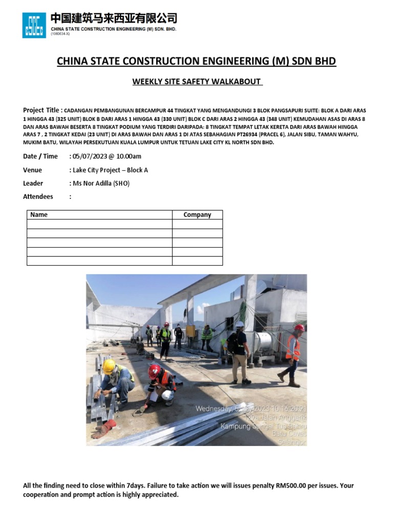 Walkabout Report BLOCK A | PDF | Safety