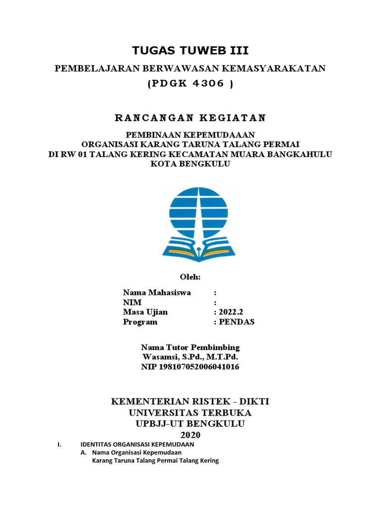 Contoh Tuweb 1 Rancangan Kegiatan | PDF