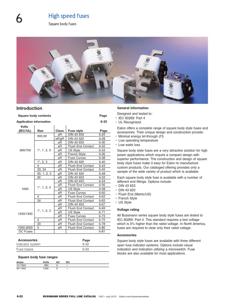 Bussmann Fuse | PDF | Fuse (Electrical) | Physical Quantities