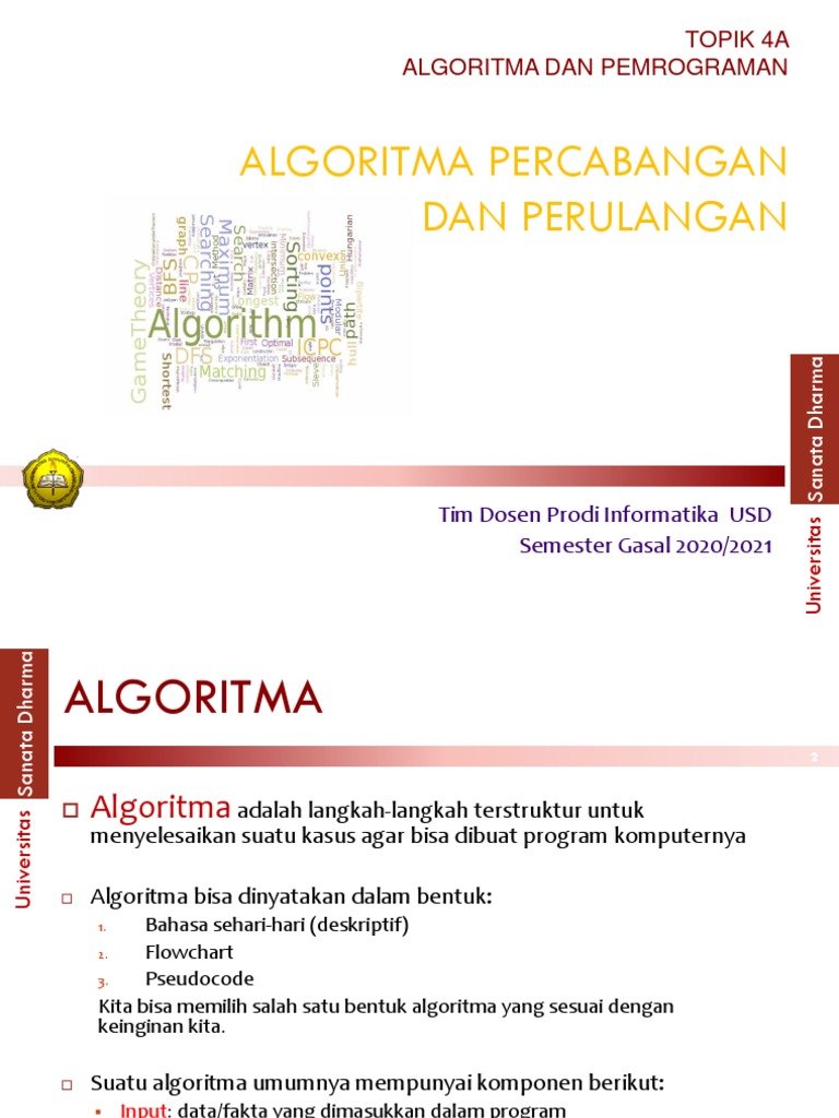 Topik 4A Alpro - Algoritma Utk Branching Dan Looping | PDF