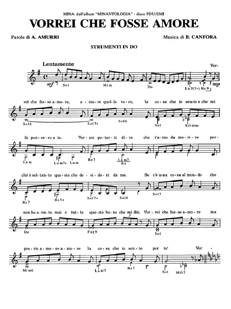 Vorrei Che Fosse Amore | PDF