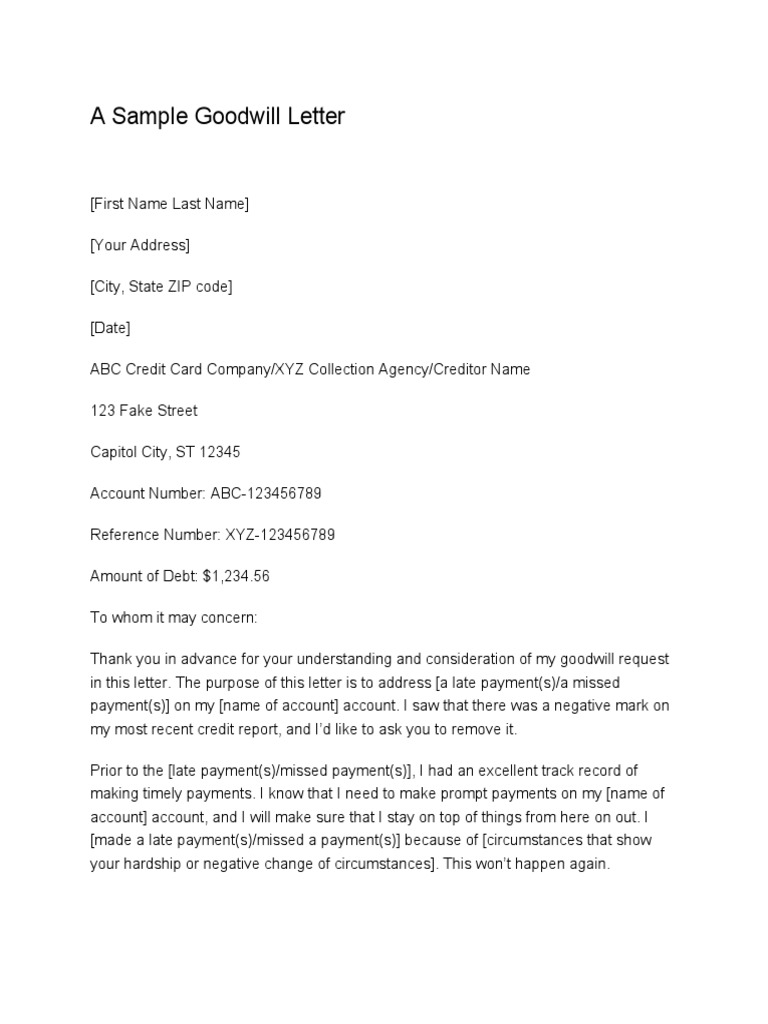 Goodwill-Letter-Template-30 2 | PDF