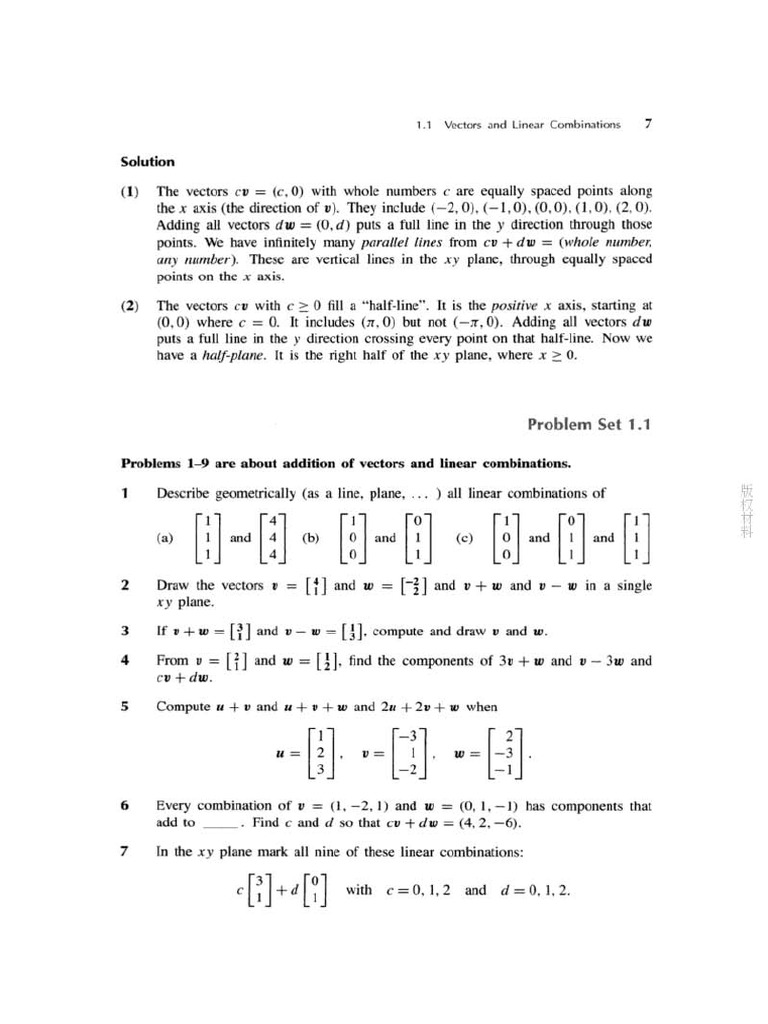 Linear Combinations Tut Questions | PDF