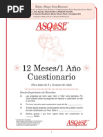 Asq-Se 12 Month M | PDF | Human Development | Childhood