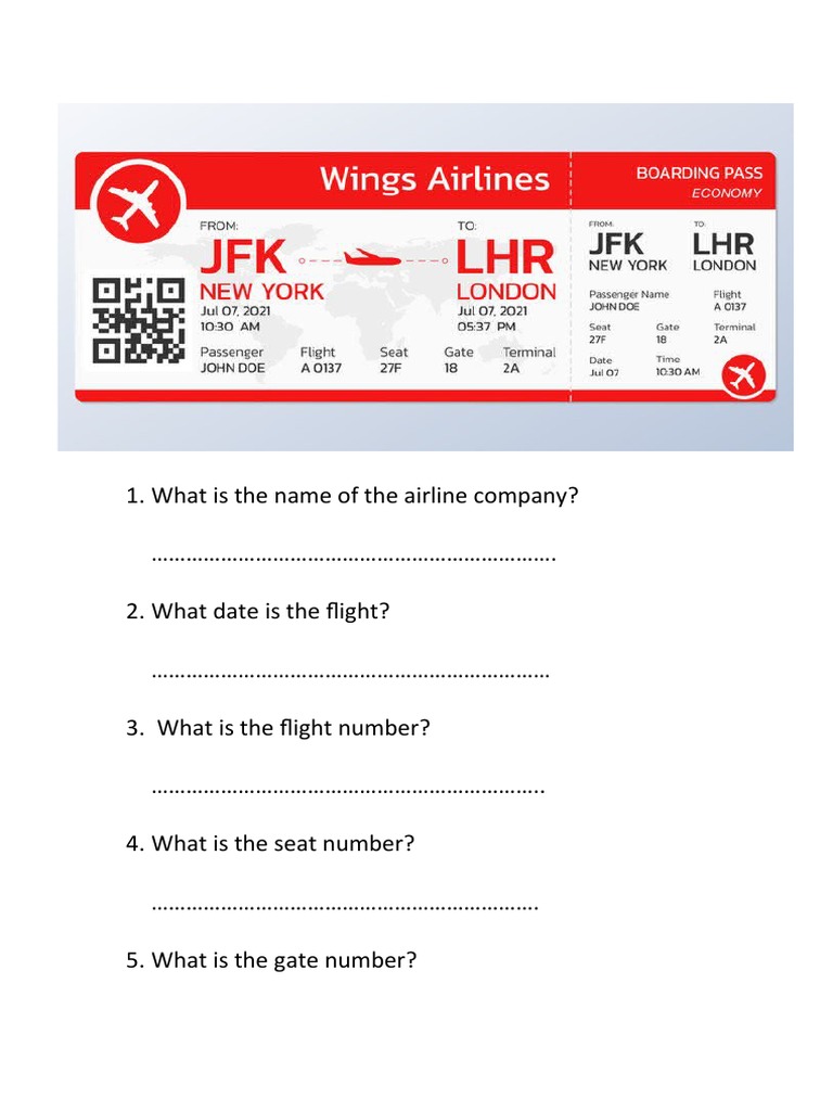 Boarding Pass Exercise | PDF Boarding Pass Exercise | PDF