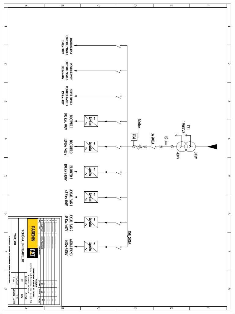 Schéma Unifilaire TGBT - BCM | PDF