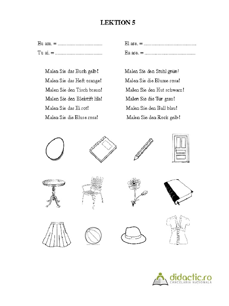 Recap Culori Obiecte Casa Haine | PDF