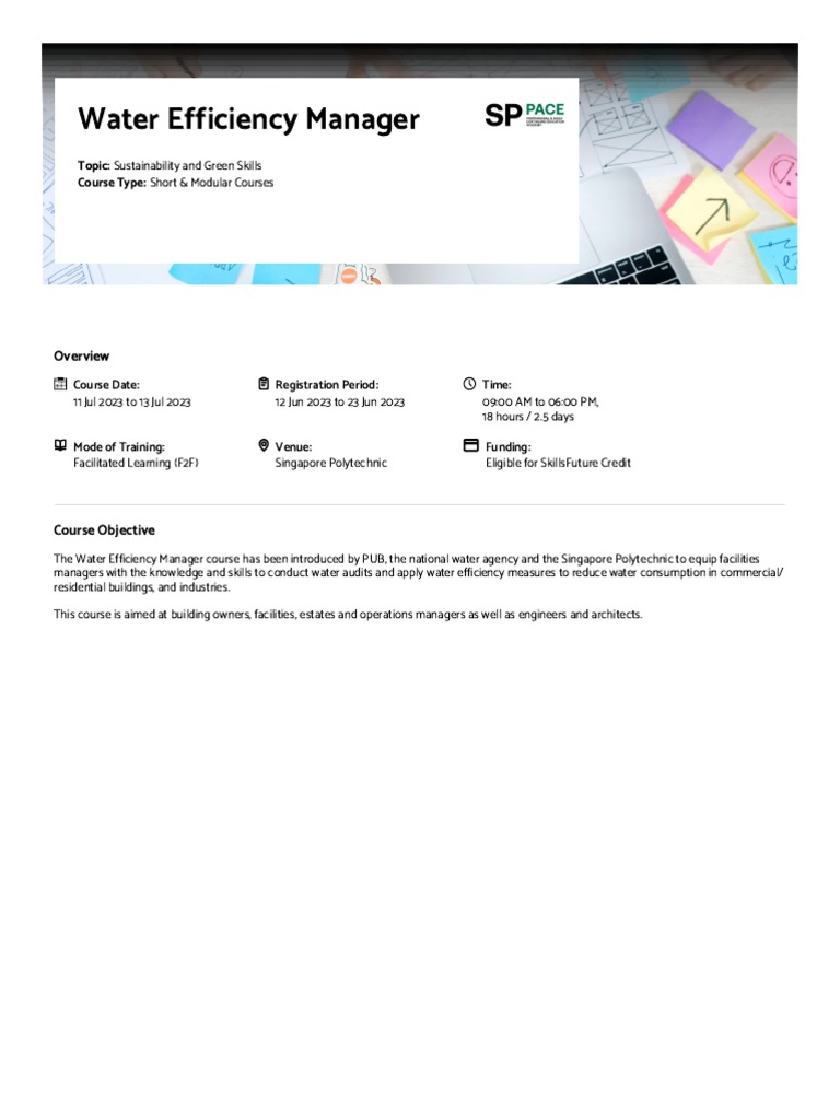 Water Efficiency Manager | Download Free PDF | Payments | Water