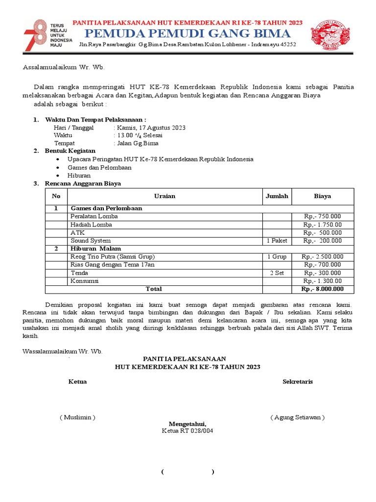 Proposal 17an Singkat | PDF
