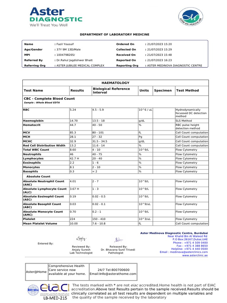 Lab Report 13747633 20230722013611 | PDF | Medical Specialties ...