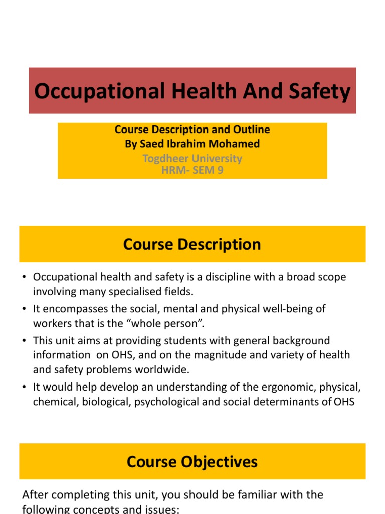 Chap-1 Intro. To OHS | PDF | Occupational Safety And Health | Labor ... Chap-1 Intro. To OHS | PDF | Occupational Safety And Health | Labor ...