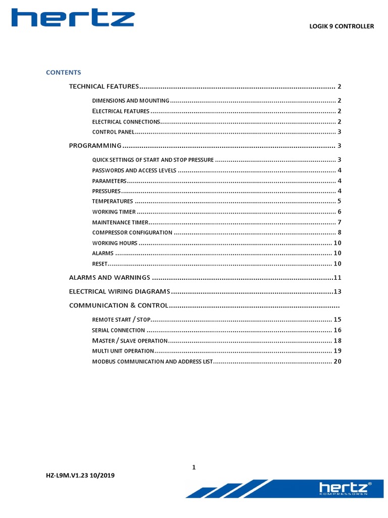 LOGIK-9 Operation Manual (HZ-L9M.V1.23 10 - 2019) | PDF | Power Supply | Relay