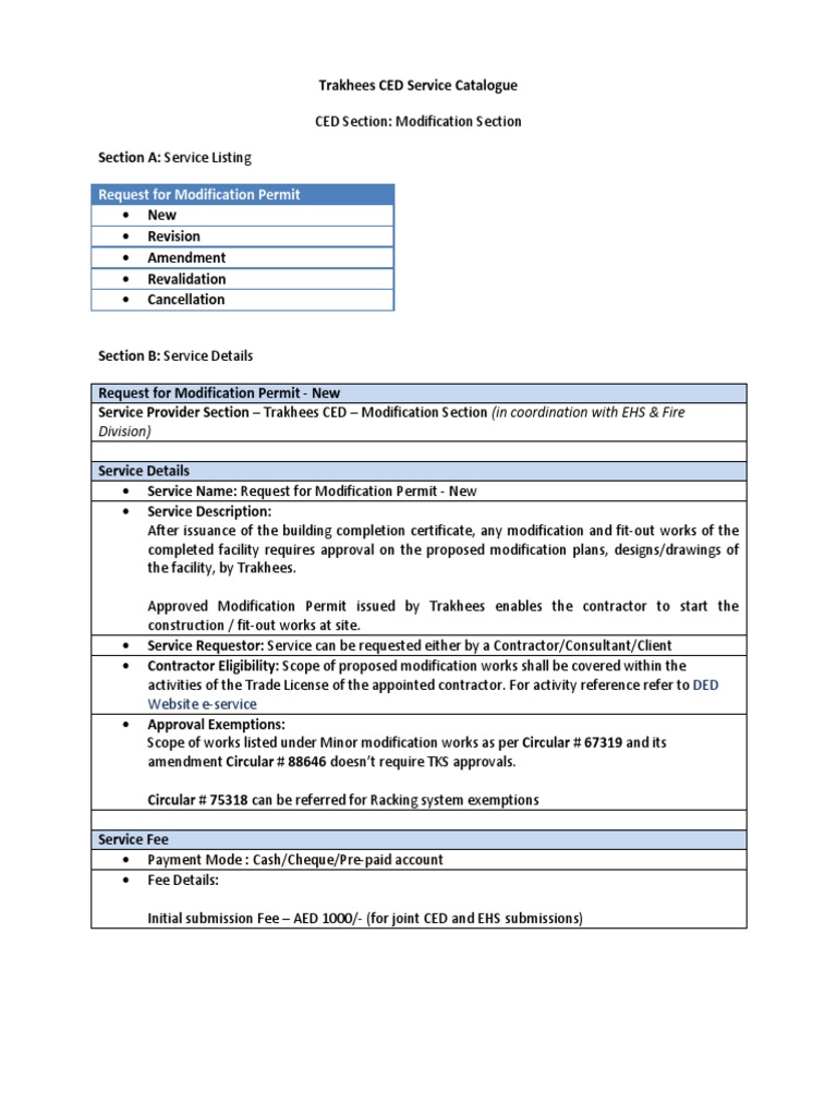 PCFC-TRK-CED-MF-CP-01, Client Procecure For Obtaining Modification Permits | PDF | Lease | Justice