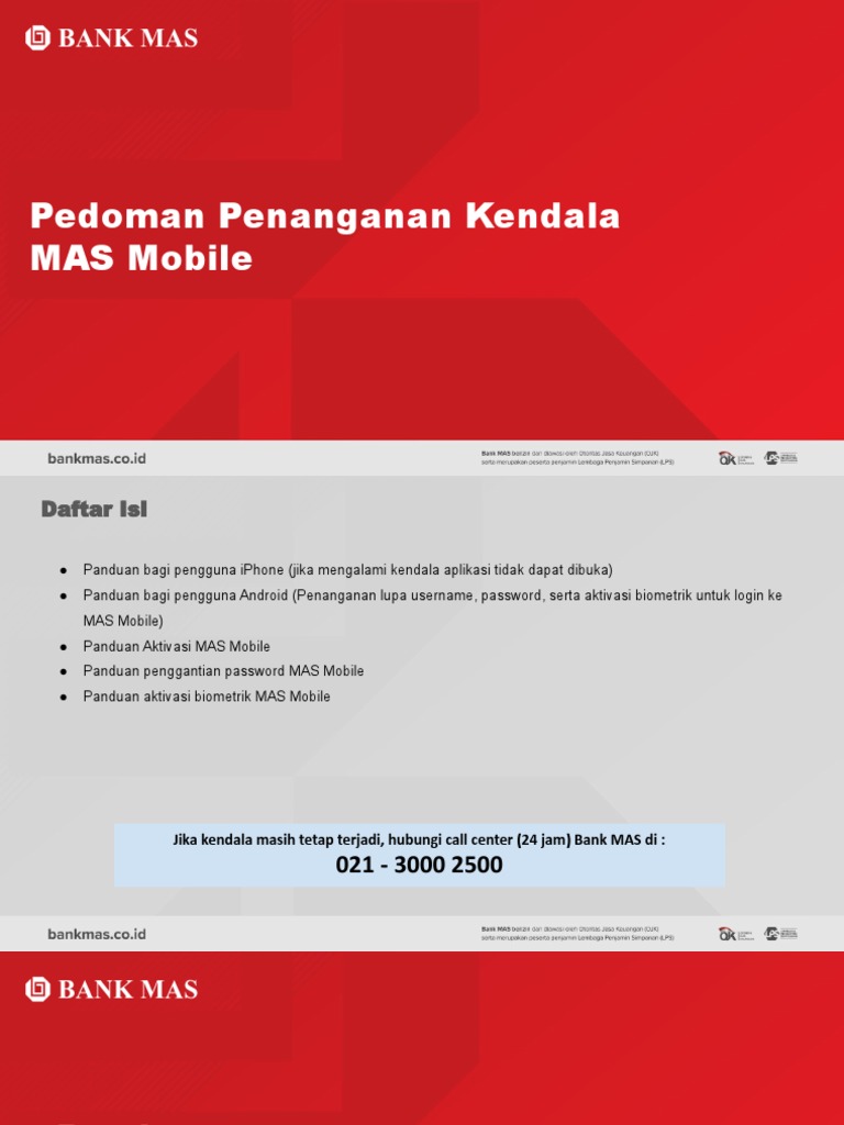 Tutorial Penanganan Kendala MAS Mobile | PDF