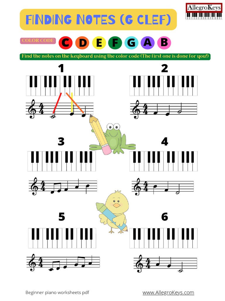 Find The Note Color Coded | PDF
