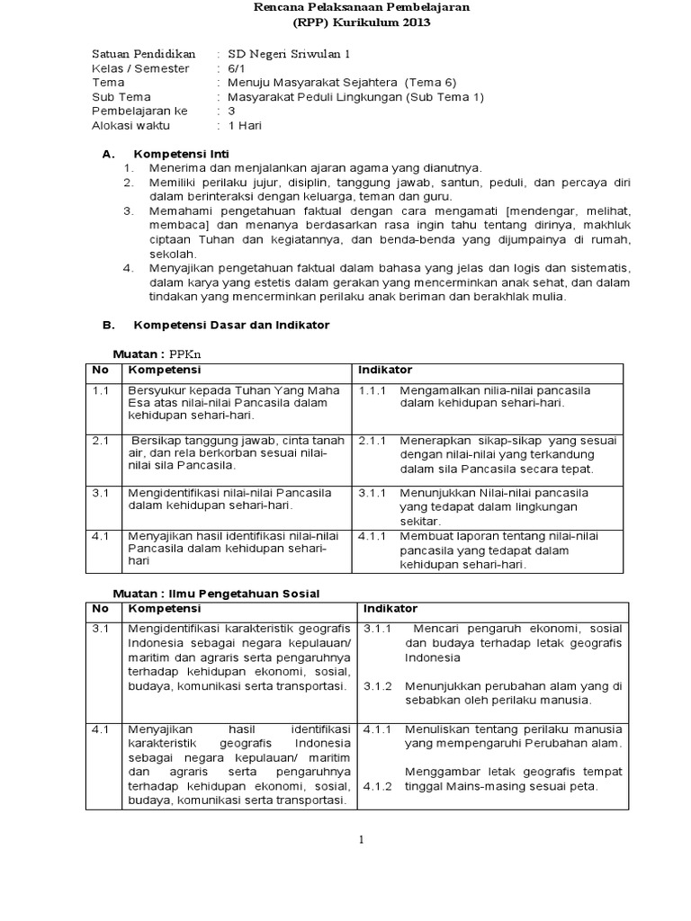 Tema 6. Sub Tema 1. Pembelajaran 3 | PDF