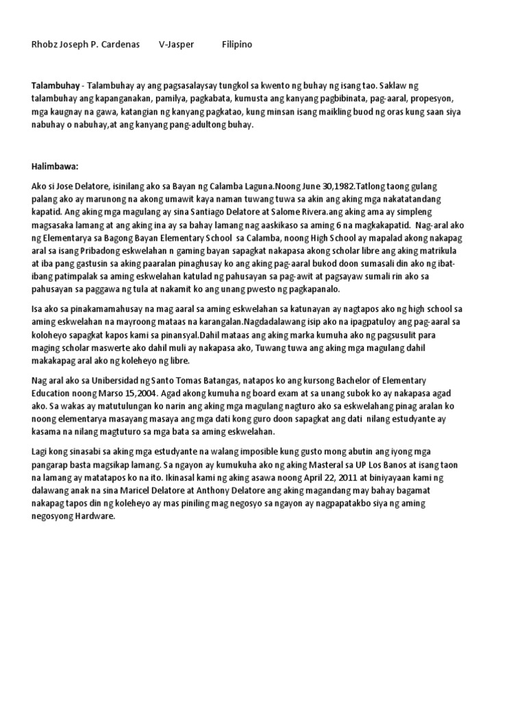 Filipino Assignment | PDF