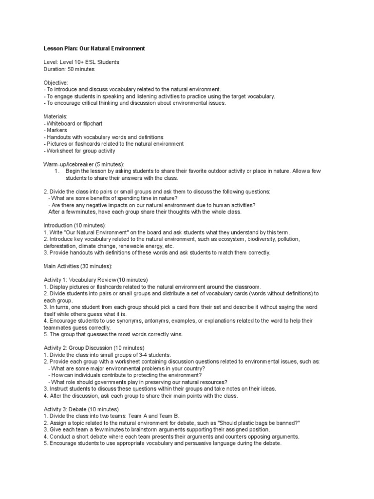 Our Natural Environment | PDF