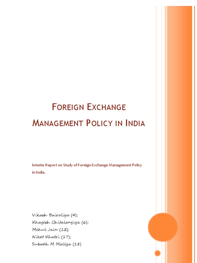 India's Foreign Exchange Management Policy | PDF | Capital Account ...