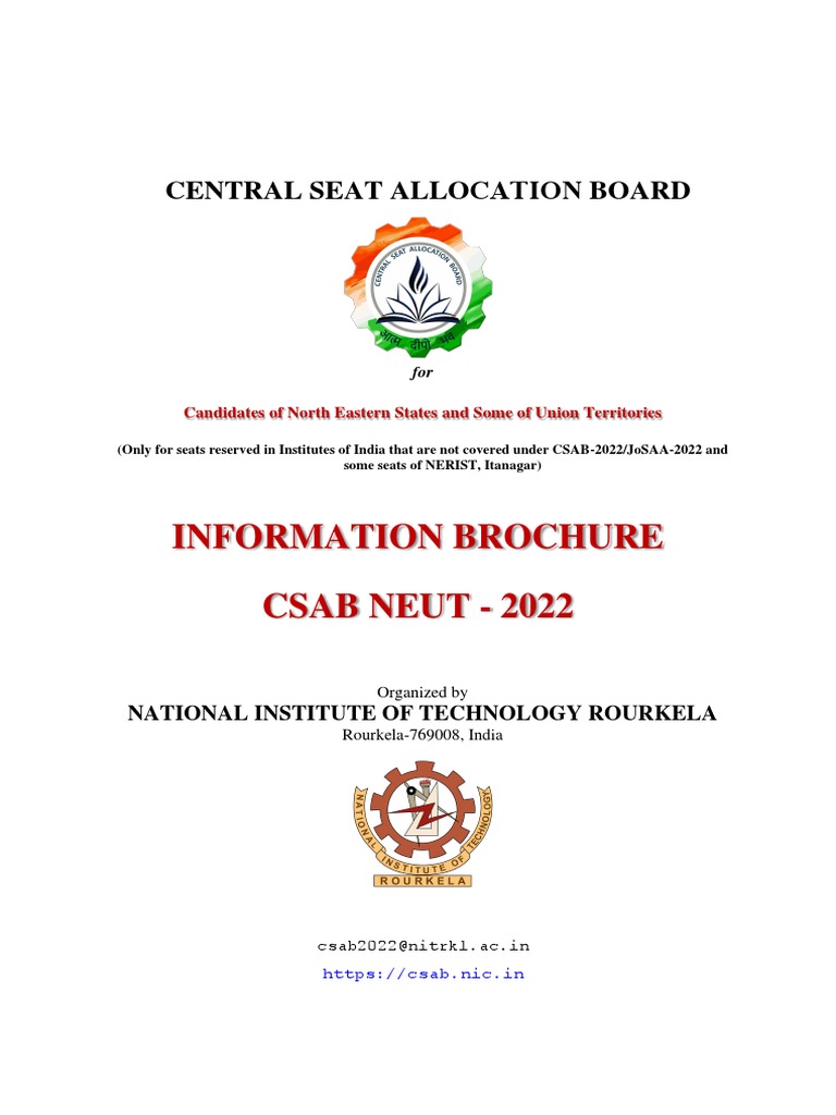Information Brochure Csab Neut - 2022: Central Seat Allo Cation Board | PDF