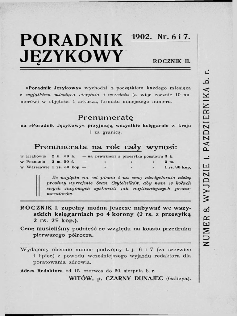 Poradnik Językowy miesięcznik poświęcony poprawności | PDF