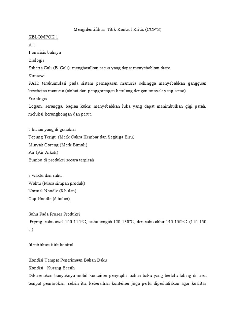 Rangkuman Jawanan observasi PT Indofood | PDF