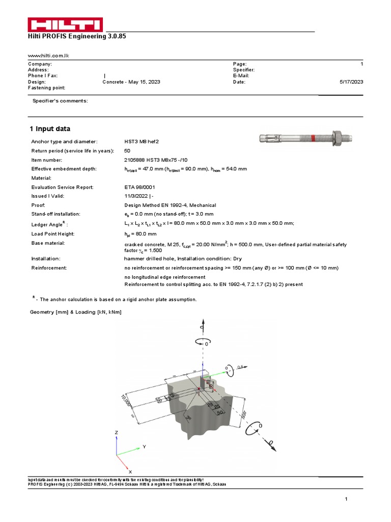 Annex 2 Anchor Design | PDF | Civil Engineering